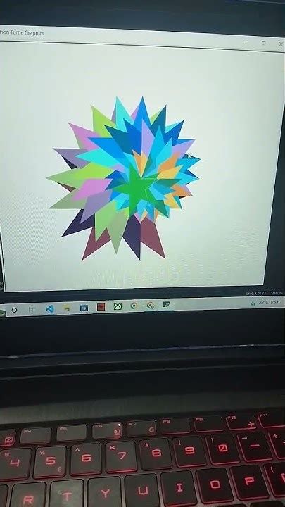 Consecutive Decreasing Order Colorful Start Design With Turtle Python Shorts Coding