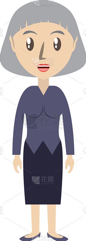 祖母可爱的卡通成年的头发父母母亲人女人白色