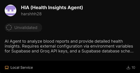 Hia（健康洞察代理） Mcp Servers · Lobehub