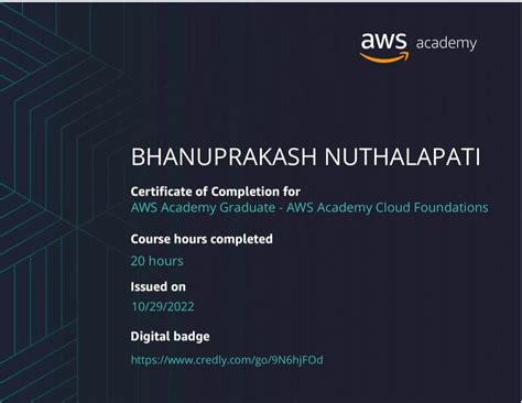Awscertified Cloudfoundation Awsacademy Cloudcomputing Aws… Bhanuprakash Nuthalapati