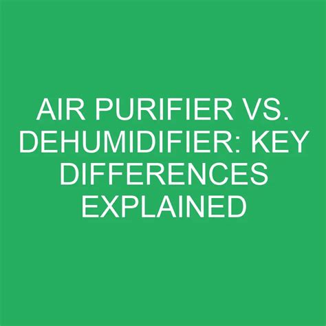 Air Purifier Vs Dehumidifier Key Differences Explained Differencess