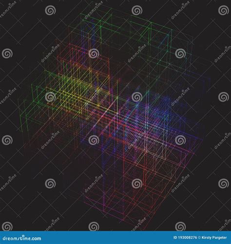 Abstract Colourful Plexus Cube Background Stock Vector Illustration