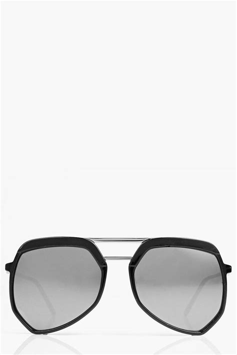 Anna Mirrored Oversized Aviator Sunglasses Oversized Aviator