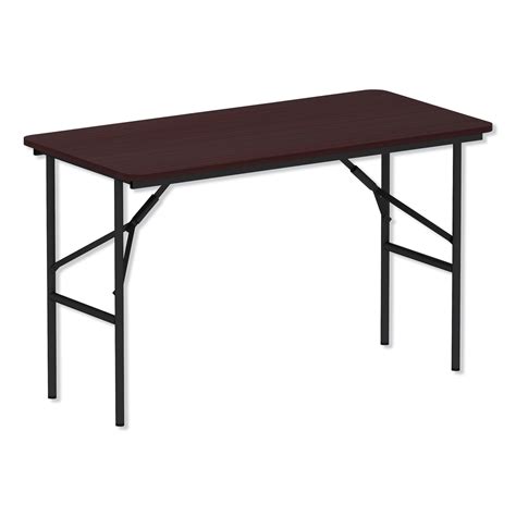 Alera Wood Folding Table Rectangular 48w X 23 7 8d X 29h Mahogany
