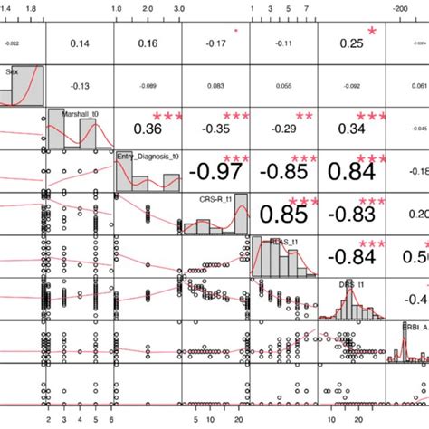 Correlation Matrix With Paired Correlations Between Each Pair Of