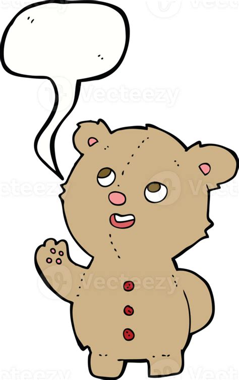 Cartoon Cute Teddy Bear With Speech Bubble 45322339 Png