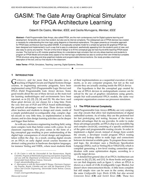 Pdf Gasim The Gate Array Graphical Simulator For Fpga Architecture