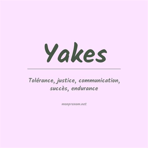 Signification Du Prénom Yakes