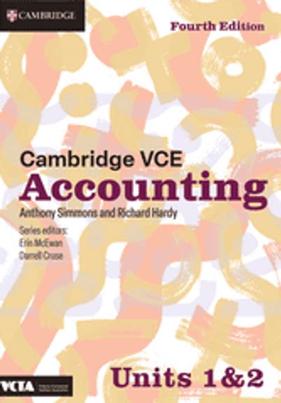 Buy Book Cambridge Vce Accounting Units 1and2 Textbook Ebook 4e