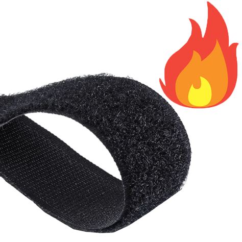 hook and loop fasteners fire retardant sewable loop black 30mm 25m