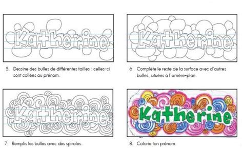 Arts plastiques Prénoms en Doodle Art MA MAITRESSE DE CM1 CM2