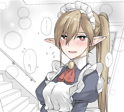 Elf Stroll In The Woods Original 1girl D Apron Arms At Sides