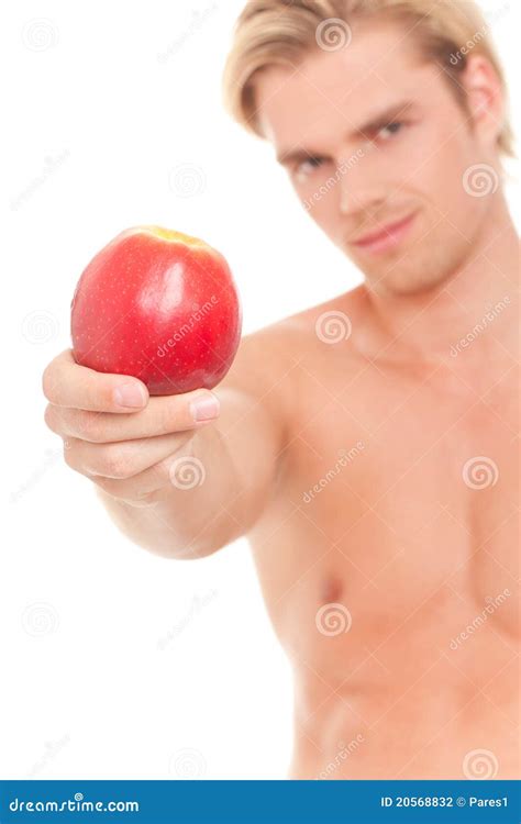 Man With Apple Stock Photo Image Of Fresh Holding Close 20568832