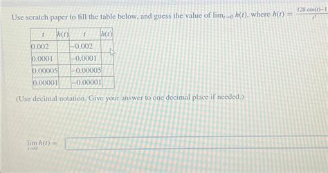 solved use scratch paper to fill the table below and guess