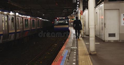 Train Platform And Man At Station For Travel Commute Or Journey On