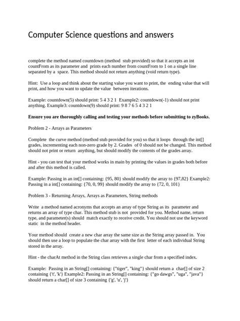 Complete The Method Named Countdown Method Stub Provided So That It