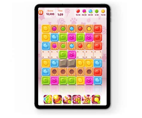 candy dash mobile puzzle game graphics design