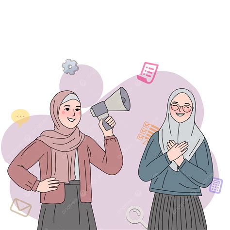 Women Convey Information Using Loudspeakers Vector Girl Speaker