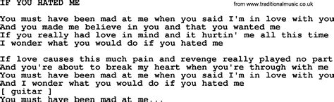 If You Hated Me By Merle Haggard Lyrics