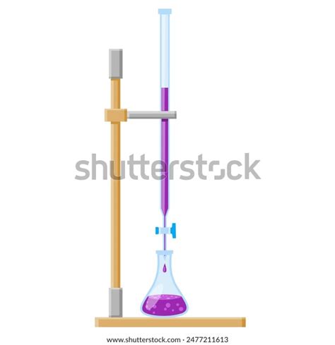 Titration Using Burette Erlenmeyer Laboratory Titration Stock