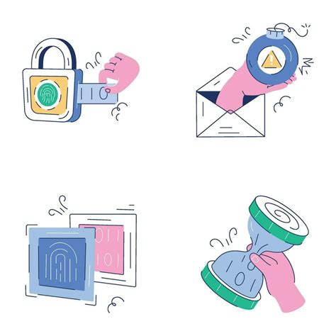 Programming And Authentication Doodle Mini Illustrations 36156474 Vector Art At Vecteezy