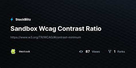 Sandbox Wcag Contrast Ratio StackBlitz
