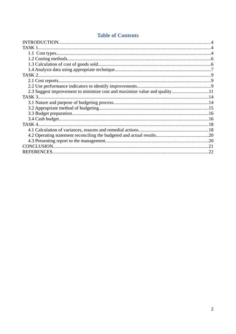 Cost Accounting Methods Budgeting And Variance Analysis