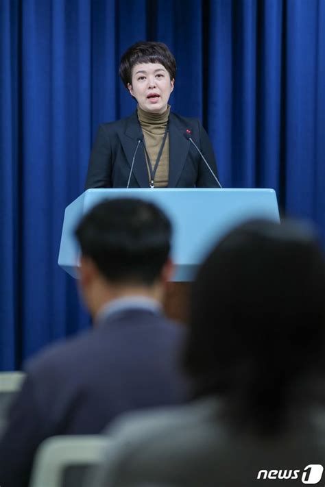 브리핑하는 김은혜 홍보수석 네이트 뉴스