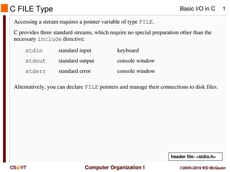 C File Type The Original Version Of These Notes Was Based Somewhat On