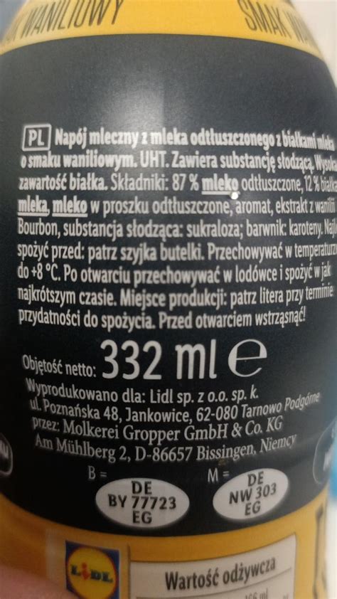 High Protein Napój Mleczny O Smaku Waniliowym Pilos Kalorie Kj I