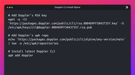 Doppler Doppler CLI Alpine Package