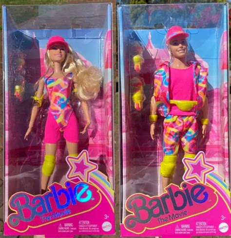 Barbie The Movie Margot Barbie Ken Dolls In Inline Skating Outfit