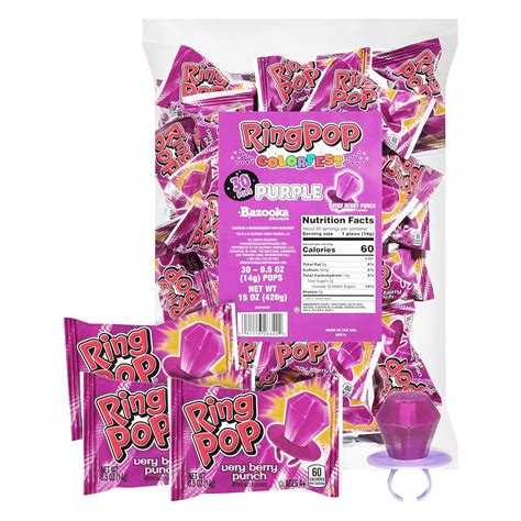 Ring Pop Purple Candy Lollipops 30ct Bulk Individually