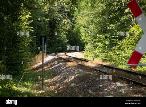 Railroad Track In Forest Curve Hi Res Stock Photography And Images Alamy