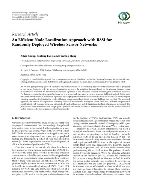 Pdf An Efficient Node Localization Approach With Rssi For Randomly