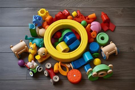 Premium Photo A Pile Of Toys Sitting On Top Of A Wooden Floor