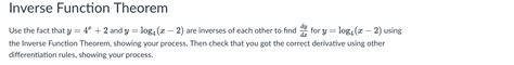 Solved Inverse Function Theorem Use The Fact That Y X And Chegg