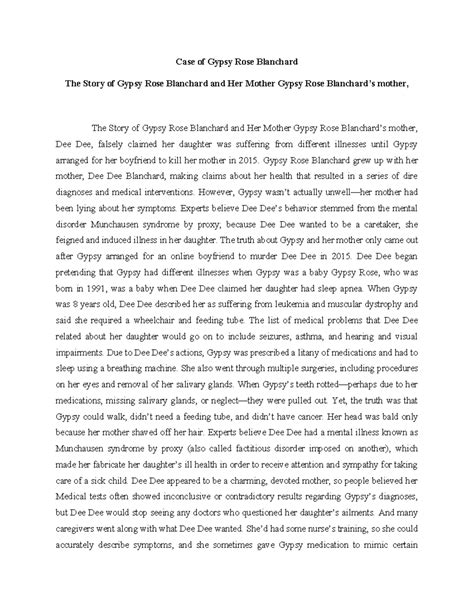 Case Of Gypsy Rose Blanchard Gypsy Rose Blanchard Grew Up With Her