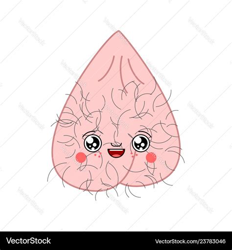 Scrotum Kawaii Cute Cartoon Funny Mans Balls Vector Image