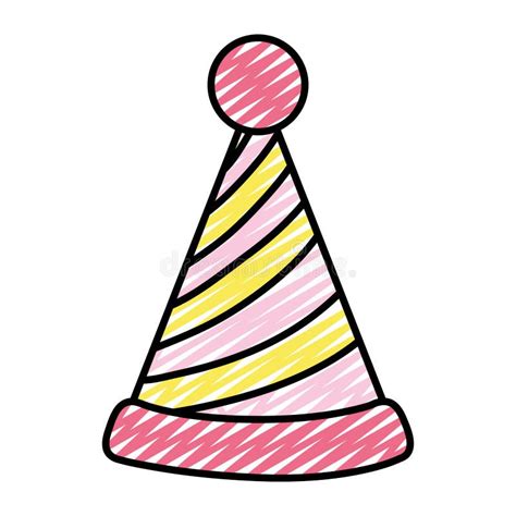 Doodle Party Hat Lines Decoration Style Stock Vector Illustration Of