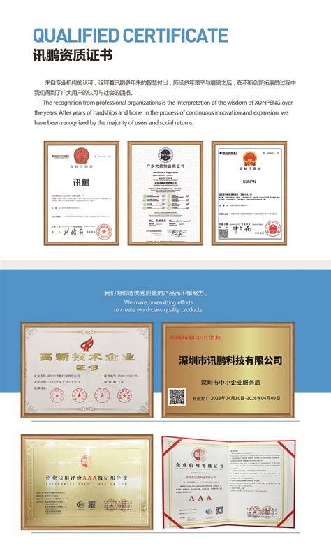 荣誉资质苏州讯鹏智能科技有限公司官网