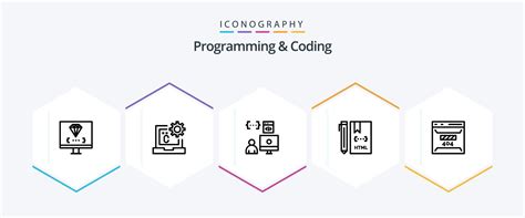 Programming And Coding 25 Line icon pack including develop. code. develop. programmer. develop ...