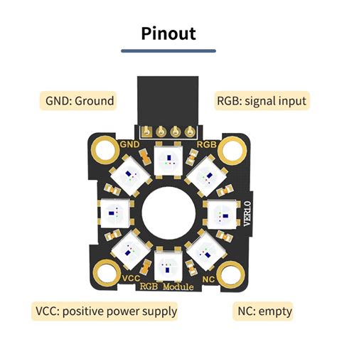 Yahboom 8 Bit Full Color RGB Light Ring Module Microbit Raspberry Pi Pico Development Board