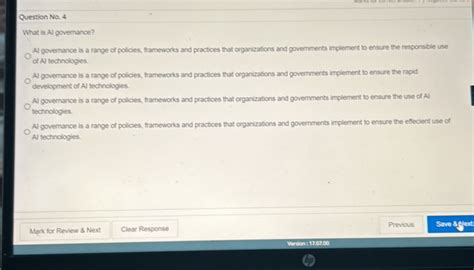 Question No 4 What Is Al Governance Al StudyX