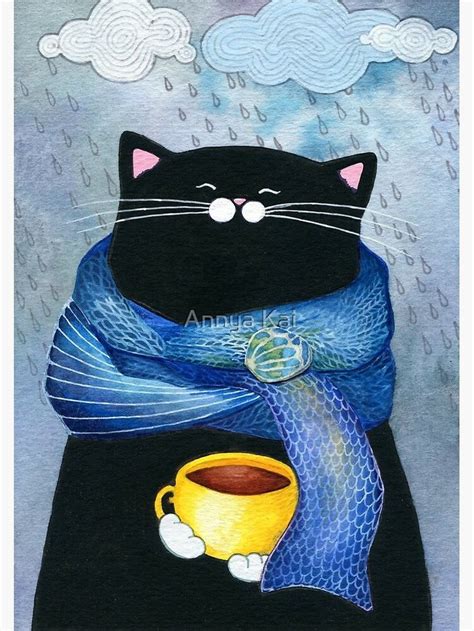 Rainy Day Coffee Photographic Print For Sale By Annya Kai Cat Art