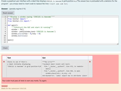 solved create a graphical user interface with a label that