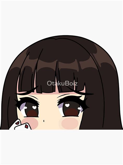 Yumeko Jabami Chibi Anime Peeker Kakegurui Sticker By Otakuboiz