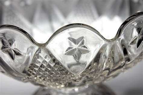 Eapg Compote Bowl Ohio Flint Glass Pressed Glass Diamond Pattern