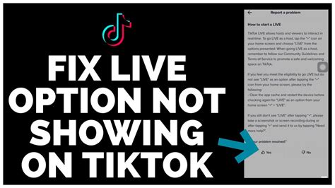 How To FIX Live Option Not Showing On TikTok 2023 YouTube