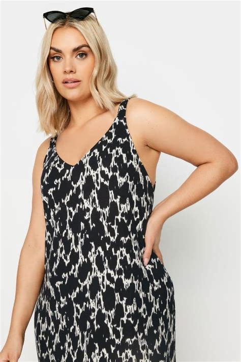 Yours Plus Size Black Abstract Print Beach Dress Yours Clothing